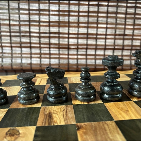 Games | New Rustic Handmade Rustic Olive Wood Chess Set 12 Board With ...